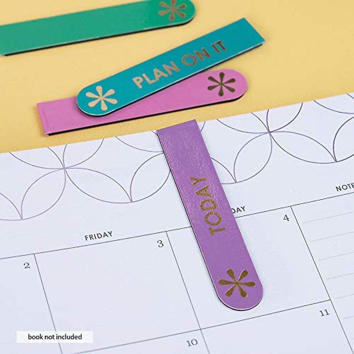 Erin Condren Designer Desk Accessories - Productivity Magnetic Bookmark Set of 4. Compatible with Erin Condren Spiral Notebooks, Planners, Agendas and Much More