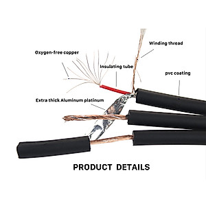 Devinal [50 Feet 1/8 inch Male Stereo to Dual 1/4 Mono Male Audio Cable, 3.5mm TRS to Dual 6.35mm TS Y Splitter Breakout Cord, Gold Plated Heavy Duty Durable 15 Meters