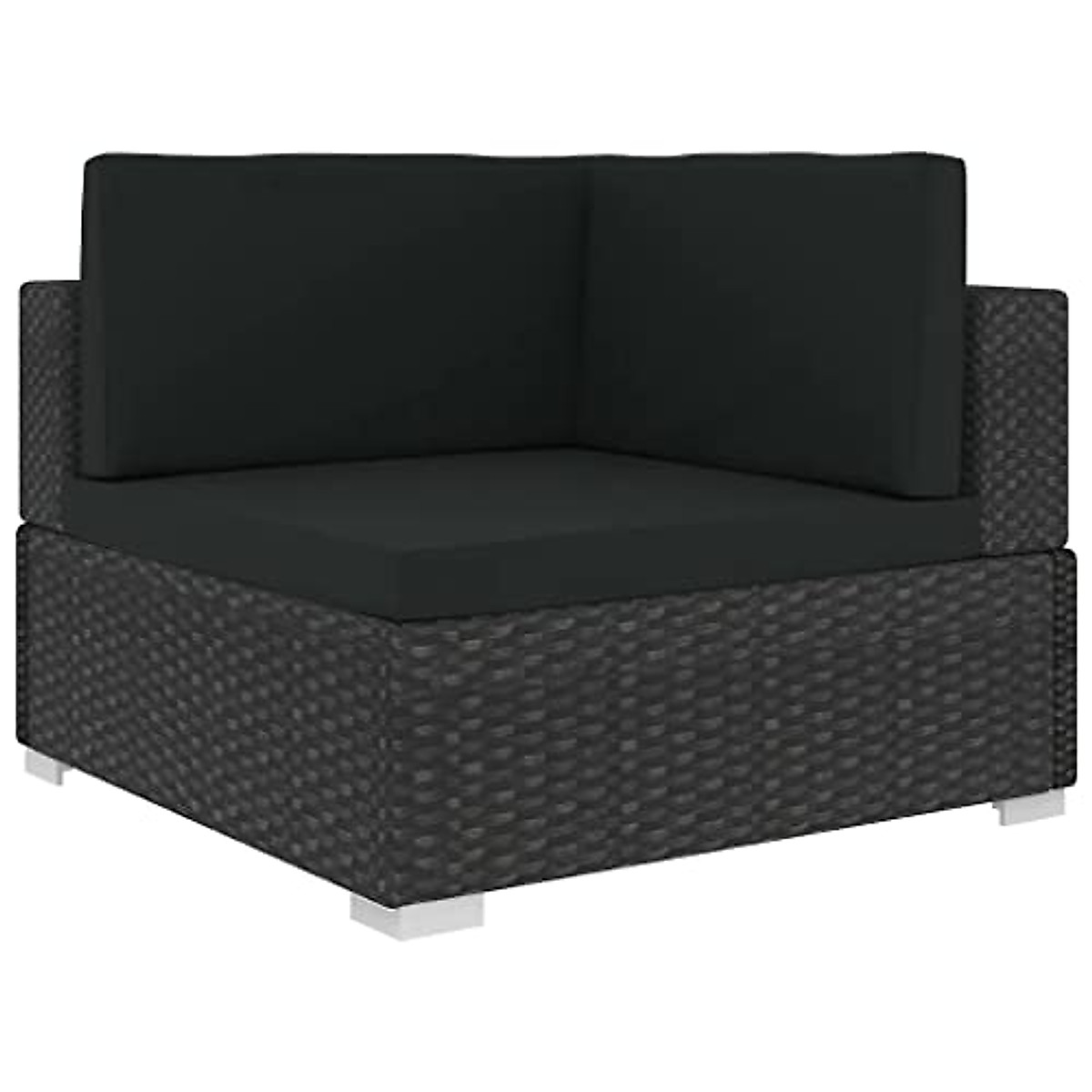 vidaXL 8 Piece Garden Lounge Set with Cushions Poly Rattan Black
