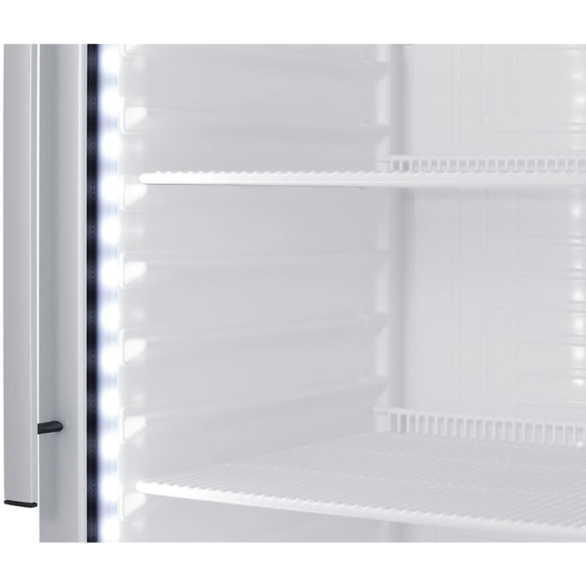 Summit Appliance SCR1301 24" Wide Commercial Glass Door Beverage Center with Lock, Digital Thermostat, Automatic Defrost, Heavy Duty Adjustable Shelves, LED Lighting Inside Door