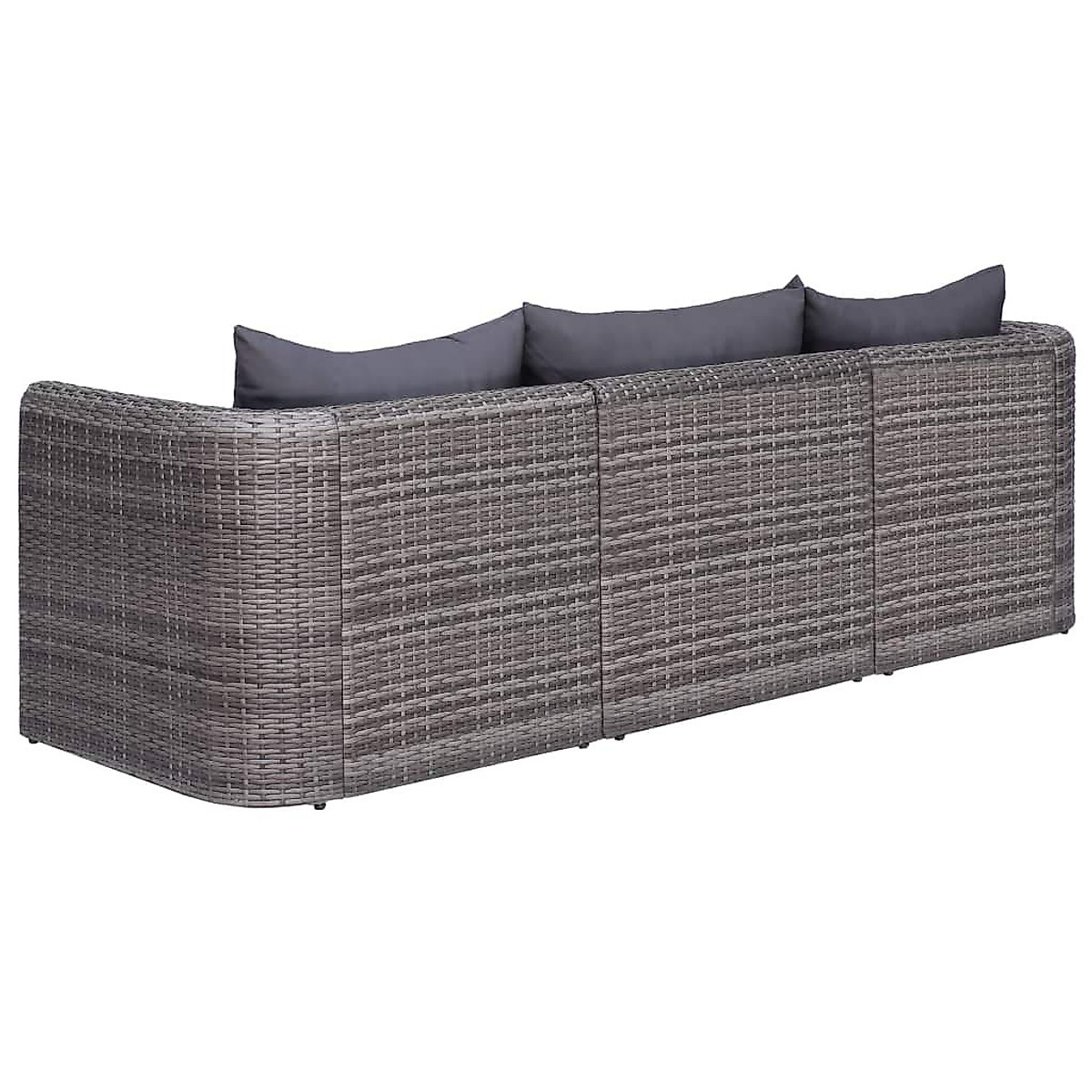 vidaXL 3 Piece Patio Sofa Set - Stylish and Practical Design with Weather-Resistant PE Rattan and Powder-Coated Steel Frames, Set Includes Cushions
