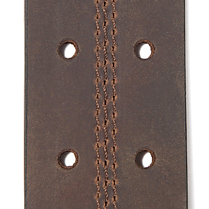 Carhartt Casual Perf Belt for Men, Available in Multiple Styles, Colors & Sizes, Saddle Leather Double Prong (Brown), 44