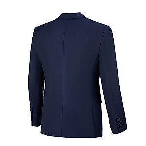 Furuyal Men's 2 Piece Suits Slim Fit 2 Button Dress Suits Prom Wedding Tuxedo Jacket for Men Suit Jacket and Pants Navy Blue 3XL