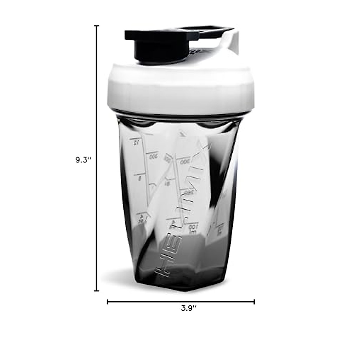 HELIMIX 1.5 Vortex Blender Shaker Bottle Holds Upto 20oz | No Blending Ball or Whisk | USA Made | Portable Pre Workout Whey Protein Drink Shaker Cup | Mixes Cocktails Smoothies Shakes | Top Rack Safe