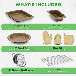 Nutrichef 22-Piece Maroon Marble Non-Stick Cookware and Bakeware Set - Professional Home Kitchen Collection with Multi-Sized Pots, Pans, and Heat-Resistant Tools