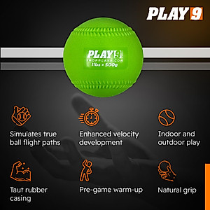 SHOP PLAY 9 Set of 5 Plyoball Weighted Ball Set for Throwing and Pitching Training - Heavy Mini Training Balls for Baseball - Builds Speed, Strength, & Muscle Memory