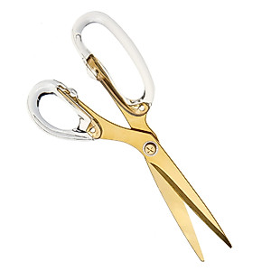 russell+hazel Acrylic Scissors, Left or Right Hand, Clear and Gold-Toned, 9”