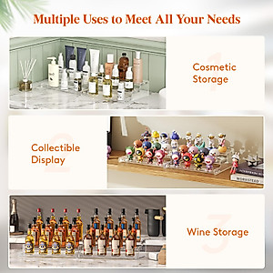 Lifewit Plastic 2 Pack 3-Tier Spice Rack, Clear Spice Organization for Cabinet, Counter, Organizer Shelf for Condiment, Seasoning, Syrup, Liquor, Medicine and Perfume for Kitchen, Pantry, Bar, Bath