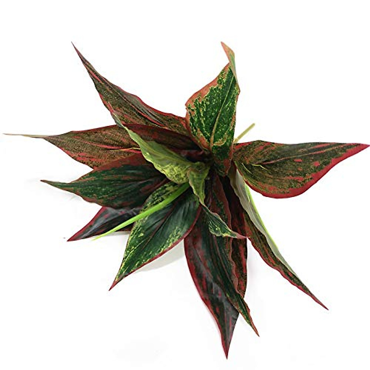 CATTREE Fake Plants Artificial Plant Outdoor Shrubs Faux Grass Plastic Leaves Greenery Bushes Home Garden Wedding Party Decorations Indoor Office Yard UV Resistant Planter Filler Red 2 Pack