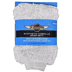 Detailer's Preference Premium Split Chenille Microfiber Wash Mitt for Car Cleaning, White