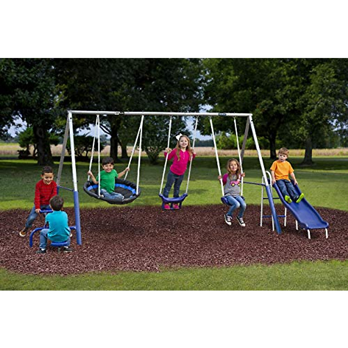 XDP Recreation Free N' Swing Swing Set, Gray & Eezy Peezy Monkey Bars Climbing Tower - Active Indoor/Outdoor Fun for Kids Jungle Gym Ages 3 to 8 Years Old