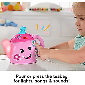 Fisher-Price Laugh & Learn Toddler Learning Toy Sweet Manners Tea Set With Smart Stages For Pretend Play Ages 18+ Months