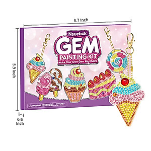 Diamond Painting Kits for Kids - Paint by Number Gem Keychains - DIY Arts and Crafts Easter Gifts for Kids Girls 6-8 8-10 10-12