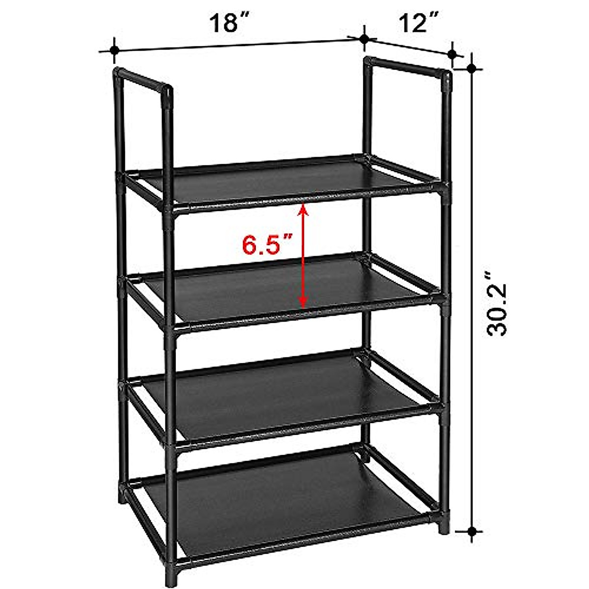 esonstyle 4 Tier Shoe Rack Lightweight Small Shoe Rack 6-8 Pairs Storage Organizer Narrow Shoe Rack for Entryway Shoe Rack Small Shoe Shelf