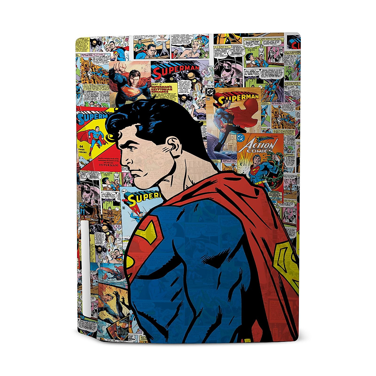 Head Case Designs Officially Licensed Superman DC Comics Character Collage Logos And Comic Book Vinyl Faceplate Sticker Gaming Skin Decal Cover Compatible With PS5 Disc Console & DualSense