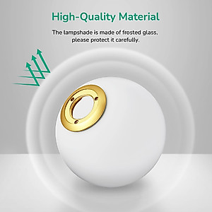 EDISHINE Dimmable Globe Floor Lamp, Mid Century Modern 2 Frosted Glass Globe Standing Lamps for Living Room, Stepless Dimming, Contemporary Brass Tall Pole Light for Bedroom, Study Room, Hotel-Gold