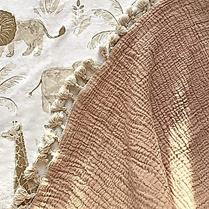 Crane Baby Soft Cotton Crib Mattress Sheet, Fitted Sheet for Cribs and Toddler Beds, Safari Animal, 28”w x 52”h x 9”d