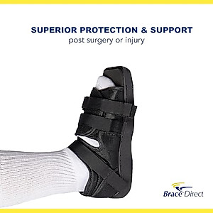 Brace Direct Post Op Recovery Shoe - Adjustable Medical Walking Shoe for Post Surgery or Operation Support, Broken Foot or Toe, Stress Fractures, Bunions, or Hammer Toe for Left or Right Foot