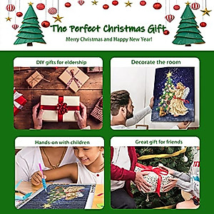 antor Diamond Painting Kits for Adults DIY 5D Diamond Art Christmas Tree Deer Girl Picture Full Drill Rhinestone Stocking Stuffers Christmas Gift for Women Kids Grils Home Wall Decor 12x16 inch