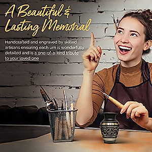 Black Keepsake Urns for Human Ashes - Small Urns Set of 4 with Box & Bags - Honor Your Loved One with Mini Urns for Ashes Adult Male & Female - Handcrafted Small Cremation Urns - Unique Black Urns