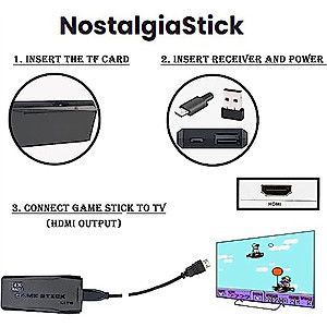 Nostalgia Stick Game, Nostalgiastick Wireless Retro Game Console Built In 20000+ Games, Plug & Play Nostalgia Stick 4K HDMI Output For Tv With Dual 2.4G Wireless Controllers, 32g/64g/128g Version 6.9
