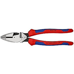 Knipex 09 12 240 9.5-Inch Ultra-High Leverage Lineman's Pliers with Fish Tape Puller and Crimper