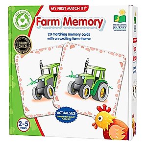 The Learning Journey My First Memory Game - Farm Memory - 20 Card Matching Memory Game - Educational Toddler Gifts for Boys & Girls Ages 2 and Up - Award Winning Learning Toy, Multi