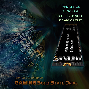 AXE MEMORY Elite Internal SSD 500GB Gen4 PCIe NVMe M.2 2280 Solid State Drive - Read Up to 7,000MB/s Write, Up to 3,000MB/s DDR4 512MB DRAM Cache