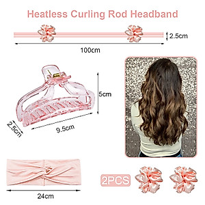 Heatless Curling Rod Headband, Heatless Hair Curler for Long Hair No Heat Hair Curlers to Sleep in Curls Ribbon Soft Hair Rollers for Women Girls