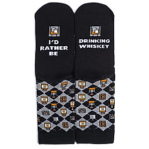I'd Rather Be Drinking Whiskey Socks - Unique Whiskey Gift for Men Who Have Everything - Unisex One Size