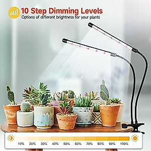 Bseah Grow Light Plant Lights for Indoor Plants, 84 LEDs Full Spectrum Clip Plant Growing Lamp, 10-Level Dimmable, Auto On Off Timing 3 9 12Hrs