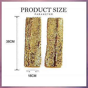 Yikisdy Sequins Fingerless Glove sparkly Gold Gloves Rave Mermaid Glove for Women (Gold)