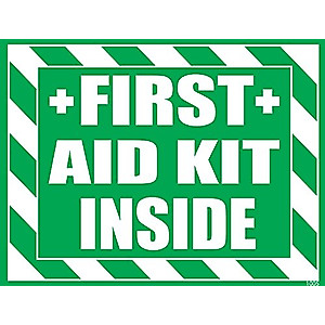 First Aid Kit Inside Sticker, Decal, Self Adhesive First Aid Kit Industrial Sign for Trucks or Equipment