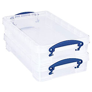 Really Useful Box 2.5 Litre Plastic Storage Box Clear (Pack of 2)