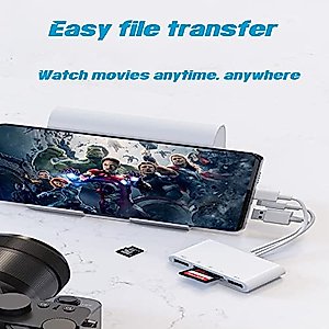 5-in-1 Memory Card Reader with Micro SD and SD Slots for iPhone/iPad/Android/USB C & A Devices, OTG Adapter for SD/Micro SD/SDHC/SDXC/MMC