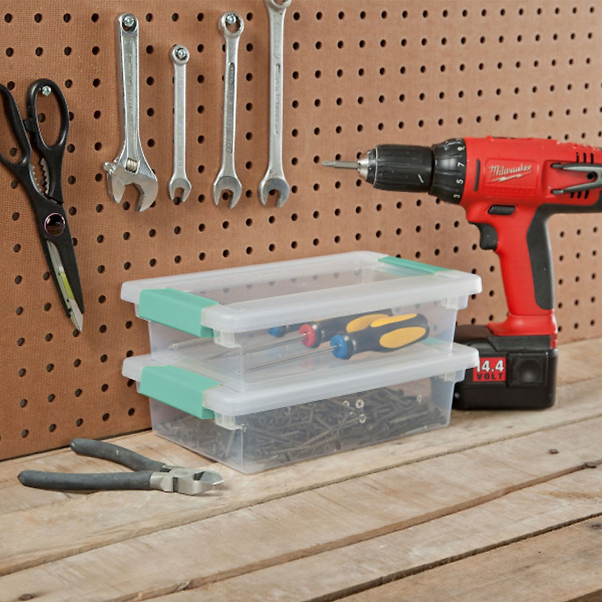 Sterilite 19618606 Small Clip Box Clear Storage Tote Container w/ Lid (12 Pack)