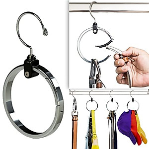 Closet Organization Bundle featuring 1 Multipurpose Rolly Hangers and 12 Hook hanger Connectors. This unbeatable combination is designed to solve your closet space limitations by creating space-saving