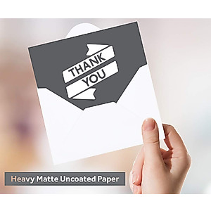 crbn Men Thank You Notes Bulk Retro 48 Thank You Cards Bulk w/Stickers & White Envelopes – Vintage & Retro – 4x6 Blank Note Cards – Perfect for Weddings, Bridal Showers, Graduation, and Baby Showers