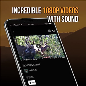 SPYPOINT Flex G-36 Twin Pack Cellular Trail Camera, 36MP Photos and 1080p Videos with Sound, GPS Enabled, Dual-Sim LTE Connectivity, 100' Flash & Detection Range + Two 32GB Micro SD Cards