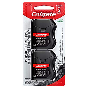Colgate Charcoal Dental Floss, Mint - 2 Pack