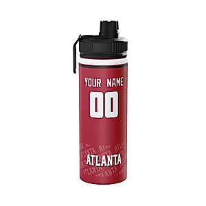 ANTKING Atlanta Tumbler Travel Mug Coffee Cup Custom Name Number for Men Gifts Women Youth
