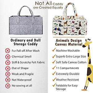 BILLIONBOXES Diaper Caddy - White, Functional, Baby Products Organizer, Unisex, Rectangular, Plastic, Free Standing, 1 Count