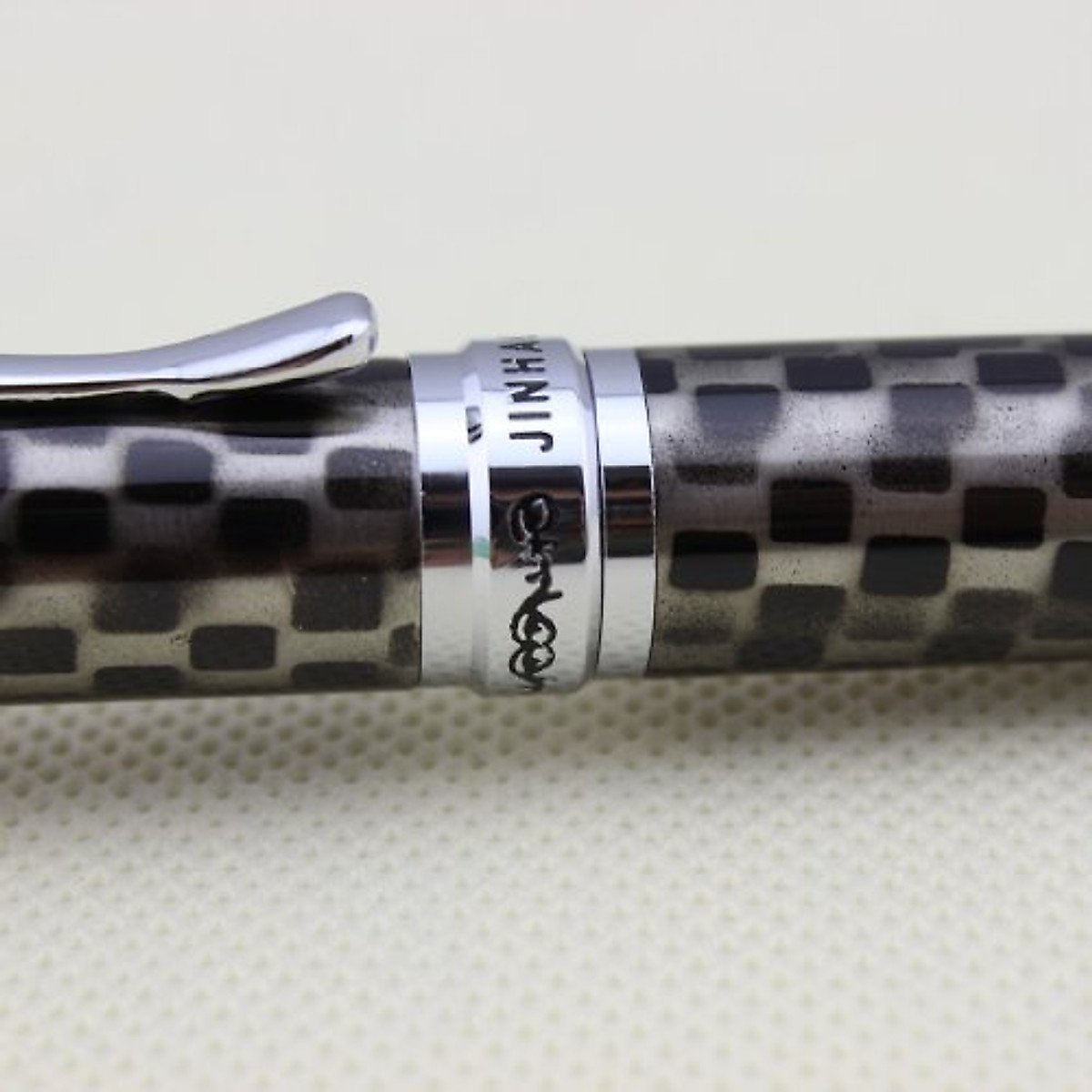 Gullor Advanced Executive Rollerball Pen Jinhao 750 Black & Silver Square Pattern Pen
