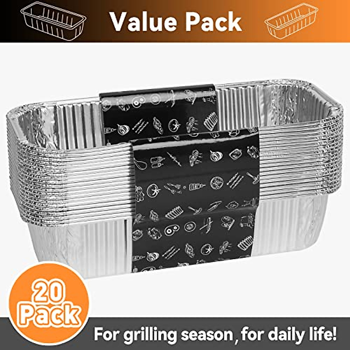 SHINESTAR 20-Pack Grill Drip Pans for Weber SmokeFire, Summit, Genesis Series, 11 x 5 Inch Disposable Aluminum Foil Grease Tray Liners