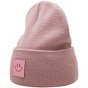 55cube Knit Cuffed Beanie for Women & Men - Stay Warm and Stylish All Season Baby Pink Beanie