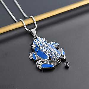 Cremation Jewelry Frog Shape Urn Necklace Ashes Keepsake Holder Memorial Urn Necklace Sweater Necklace