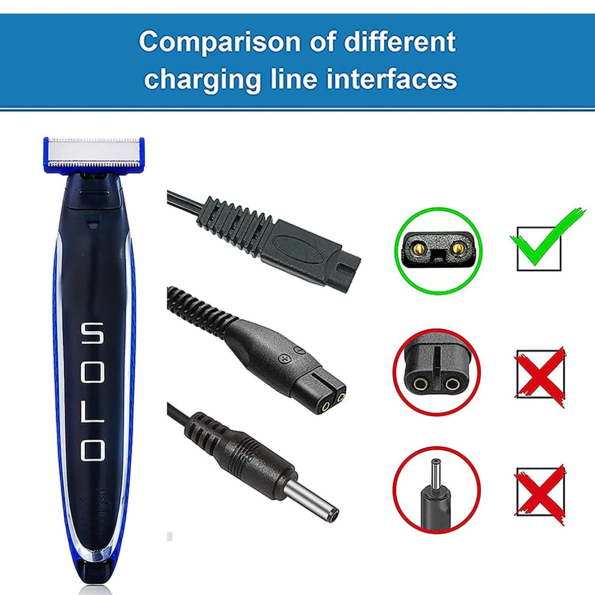 Shave Right USB Cable Compatible with MicroTouch Solo Men's Electric Shaver, 39.4in 5V Replacement Charger Cord