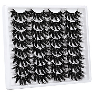 ALICROWN Dramatic Eyelashes Fluffy Mixed False Lashes Lightweight Handmade Soft Volume 16 Pairs Faux Mink Lashes Pack