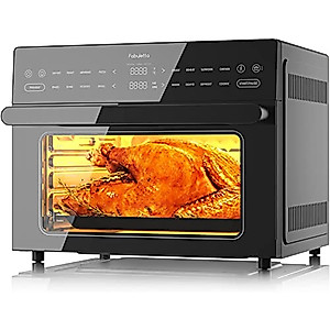Fabuletta Air Fryer Toaster Oven Combo - 32 QT Large Countertop Convection Toaster Oven,18-in-1 Digital Airfryer with Dehydrate, Smokeless Fast Cooking Oven Fit 13" Pizza, 13 Lbs Chicken,5 Accessories