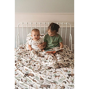 Pobi Baby - Premium Twin Fitted Sheet, Flat Sheet with Pillow case - Ultra-Soft Cotton Blend, Stylish Woodland Pattern, Deep Pockets - Twins Sheets - 3 PC (Wildlife Animal)